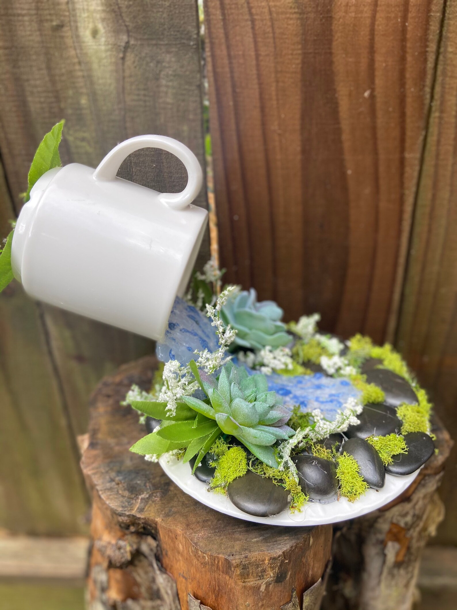 Floating Cup Centerpiece Waterfall Sculpture Natural Elements ...