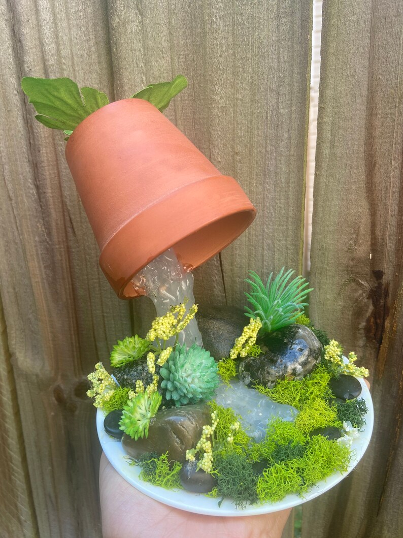 Sculpture Waterfall Centerpiece Garden. Flower Pot Garden Cascade ...