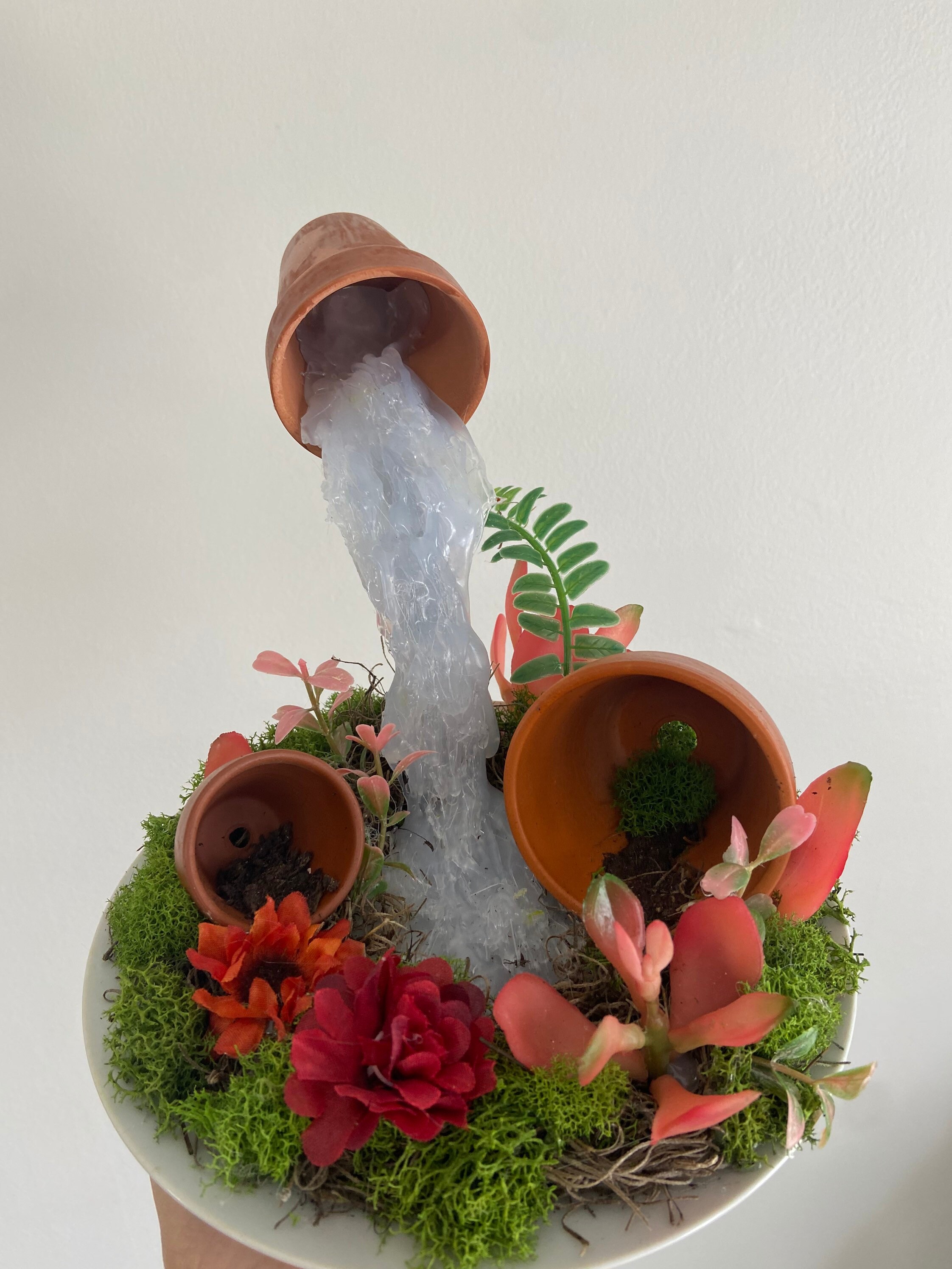 Floating Vase Garden Mini Garden Waterfalls Natural Sculpture Mini ...