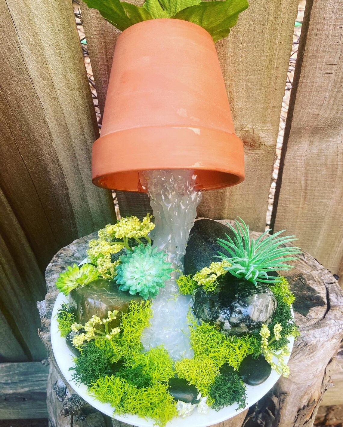 Sculpture Waterfall Centerpiece Garden. Flower Pot Garden Cascade ...