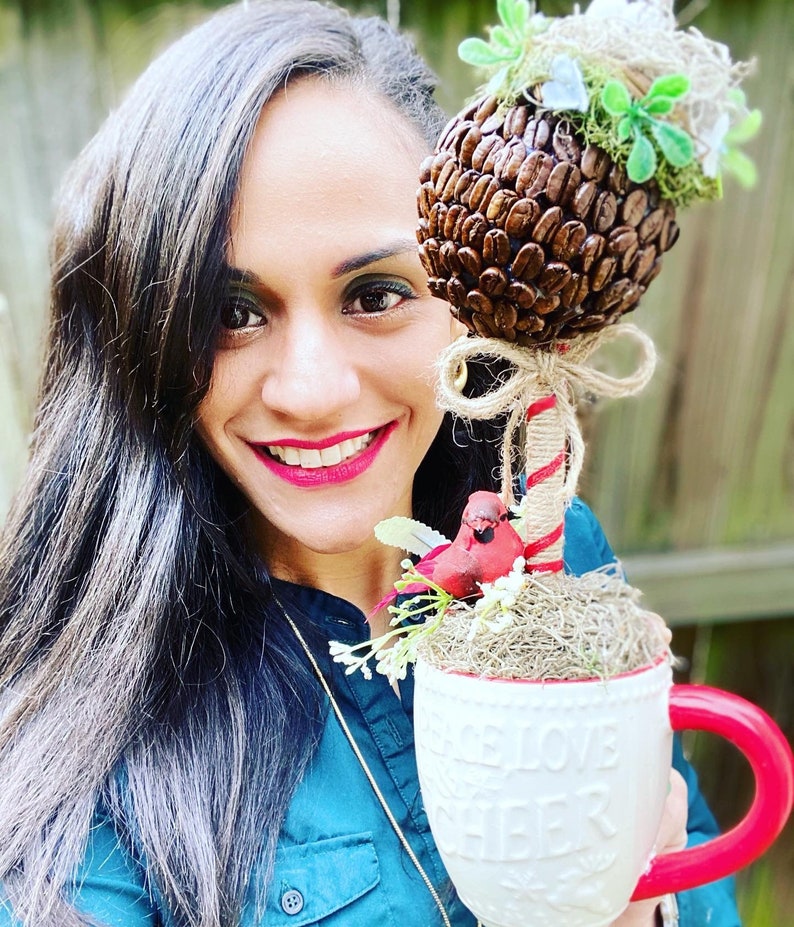 Cheer Love Topiary Coffee Lovers Desk Ornament Kissing Ball Pomander ...