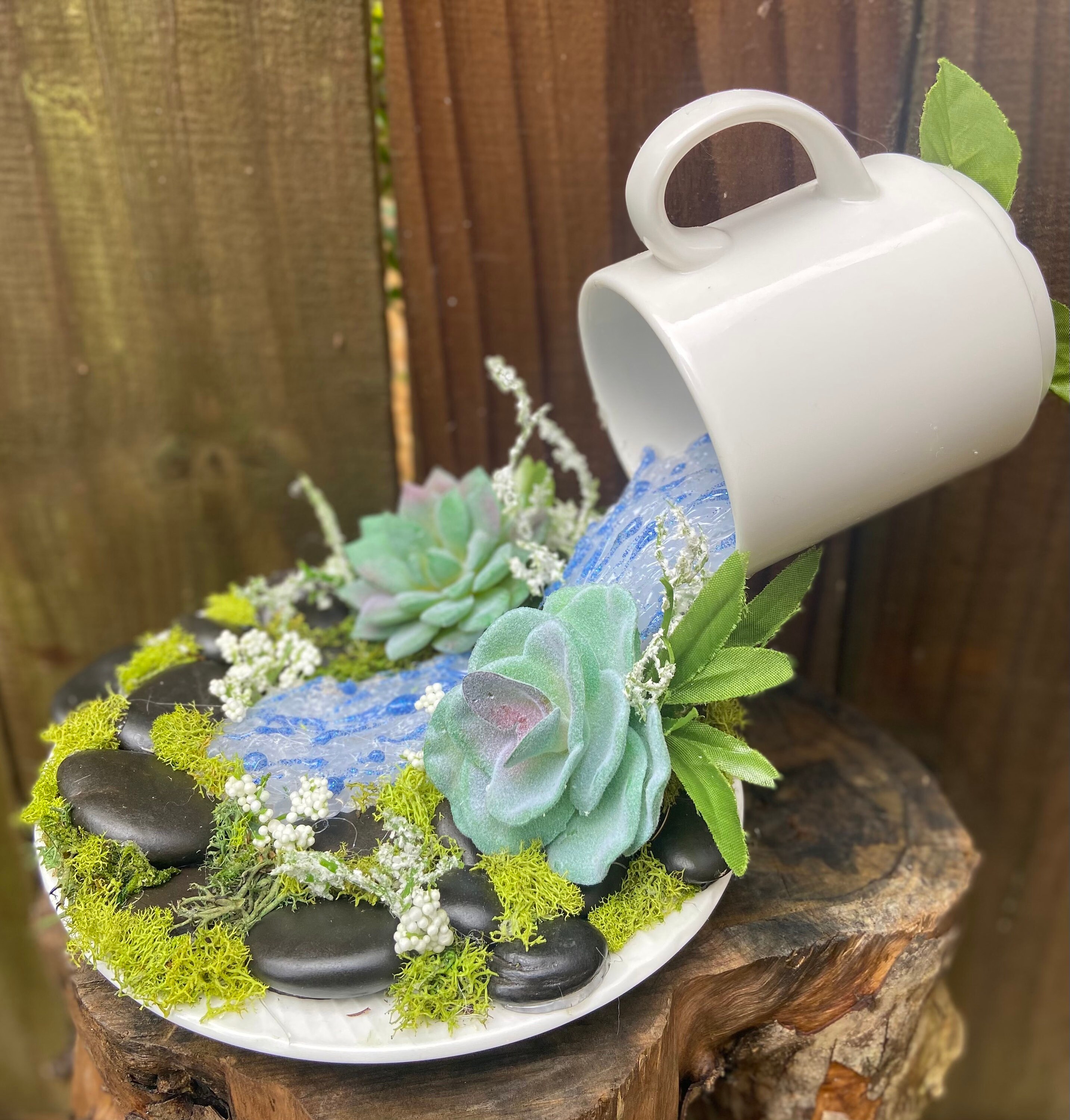 Floating Cup Centerpiece Waterfall Sculpture Natural Elements ...
