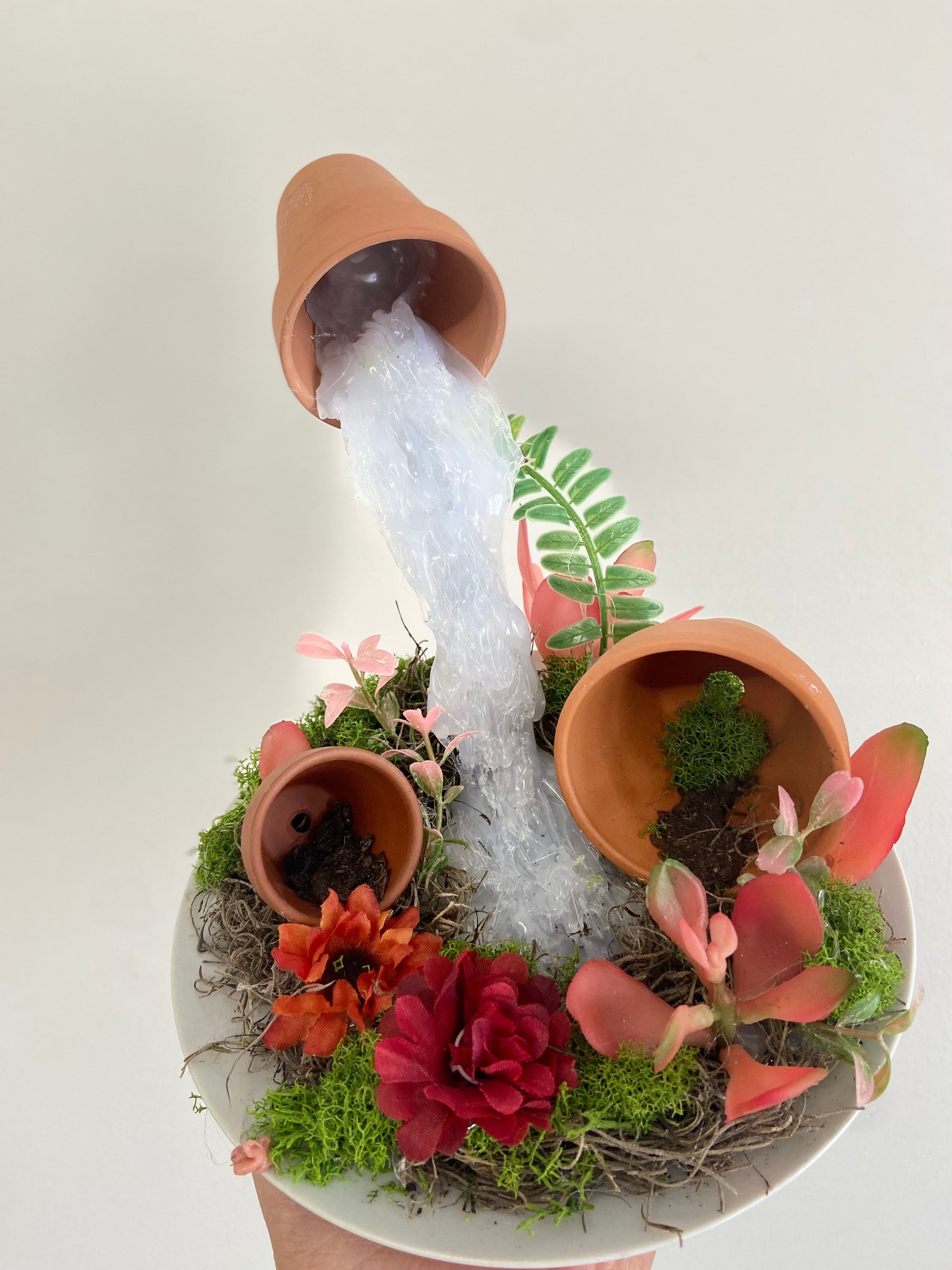 Floating Vase Garden Mini Garden Waterfalls Natural Sculpture Mini ...