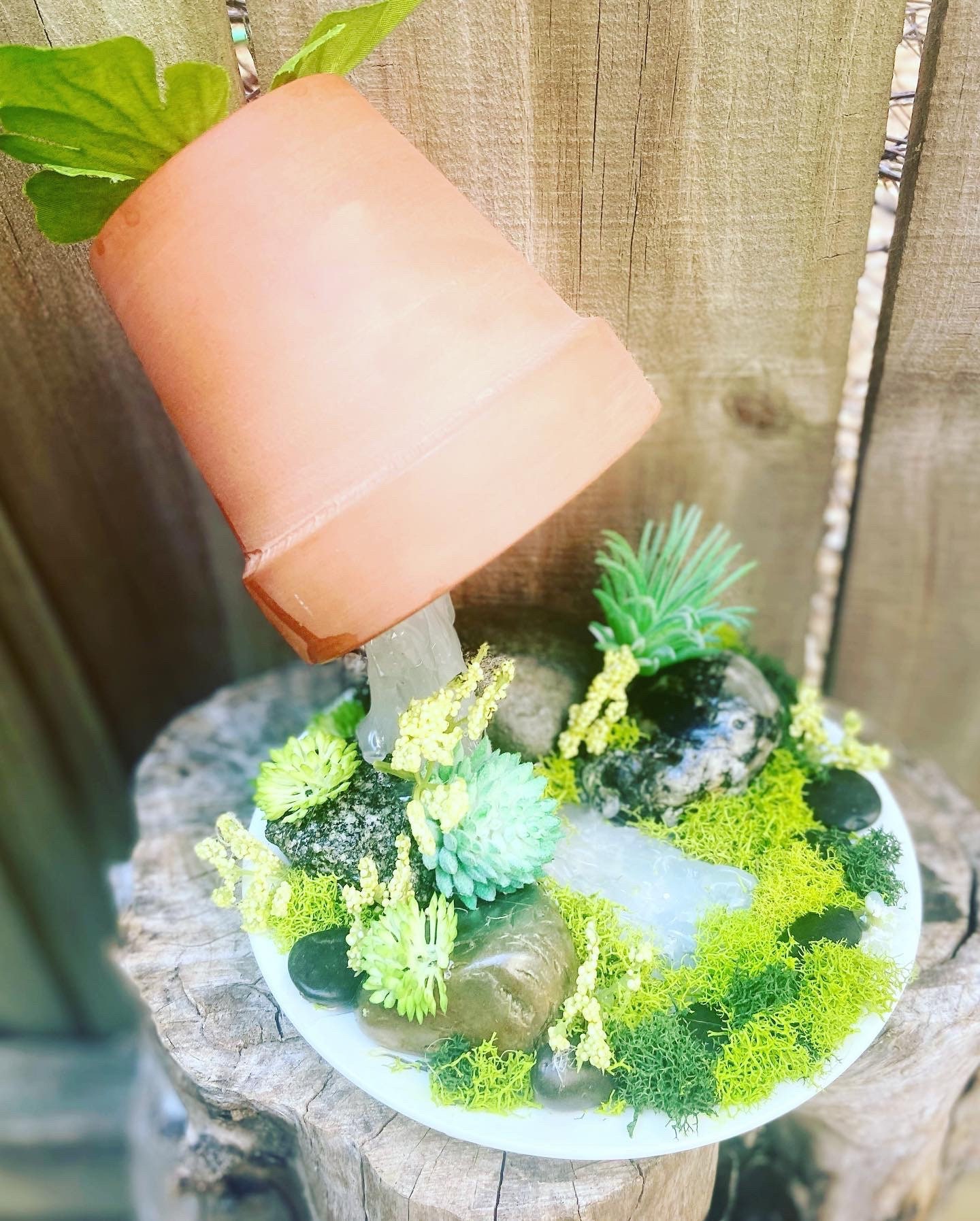 Sculpture Waterfall Centerpiece Garden. Flower Pot Garden Cascade ...