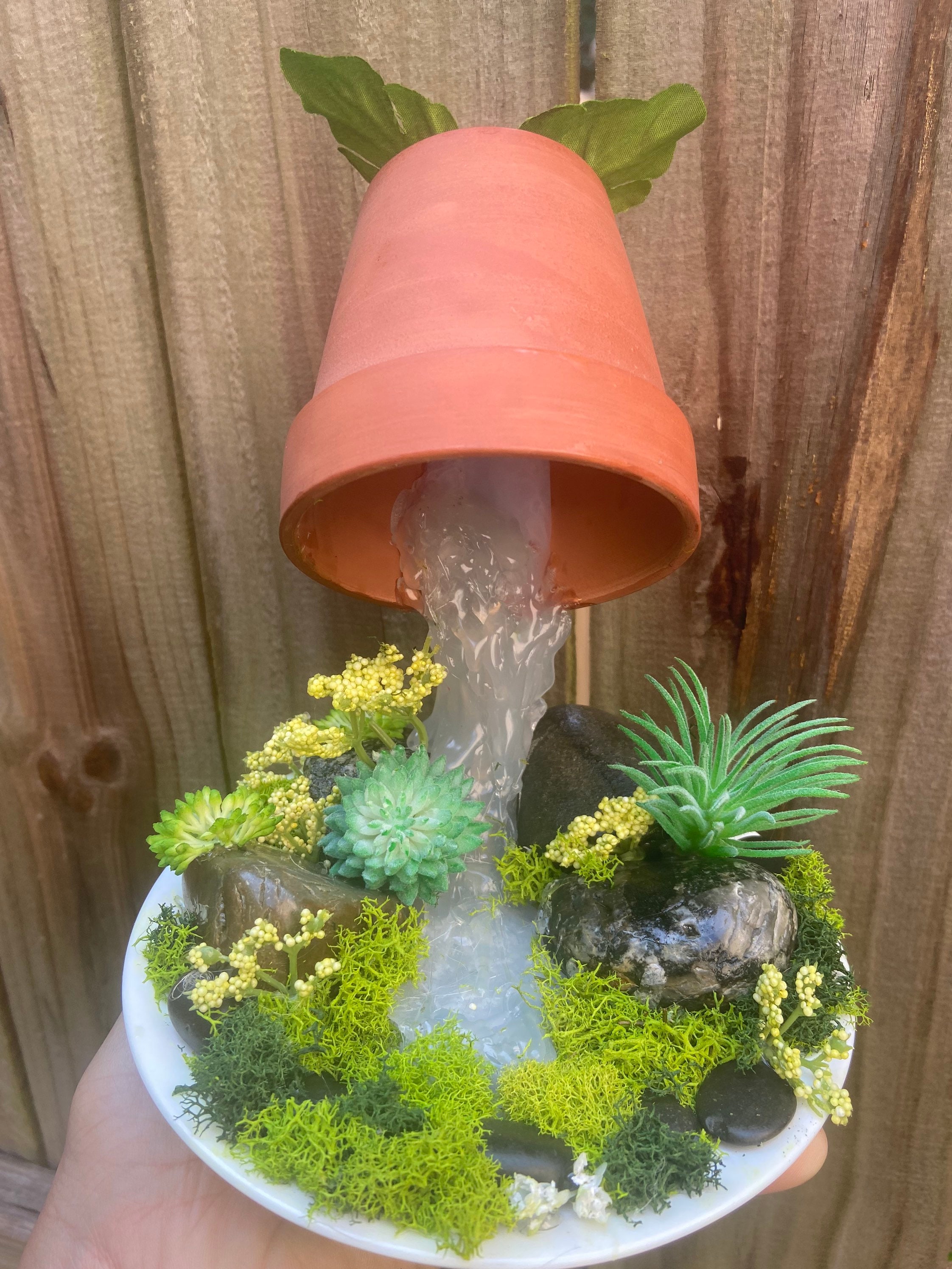 Sculpture Waterfall Centerpiece Garden. Flower Pot Garden Cascade ...