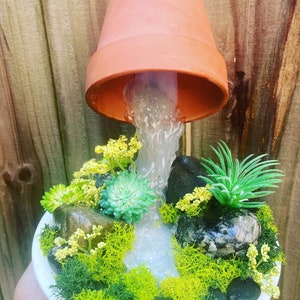 Sculpture Waterfall Centerpiece Garden. Flower Pot Garden Cascade ...