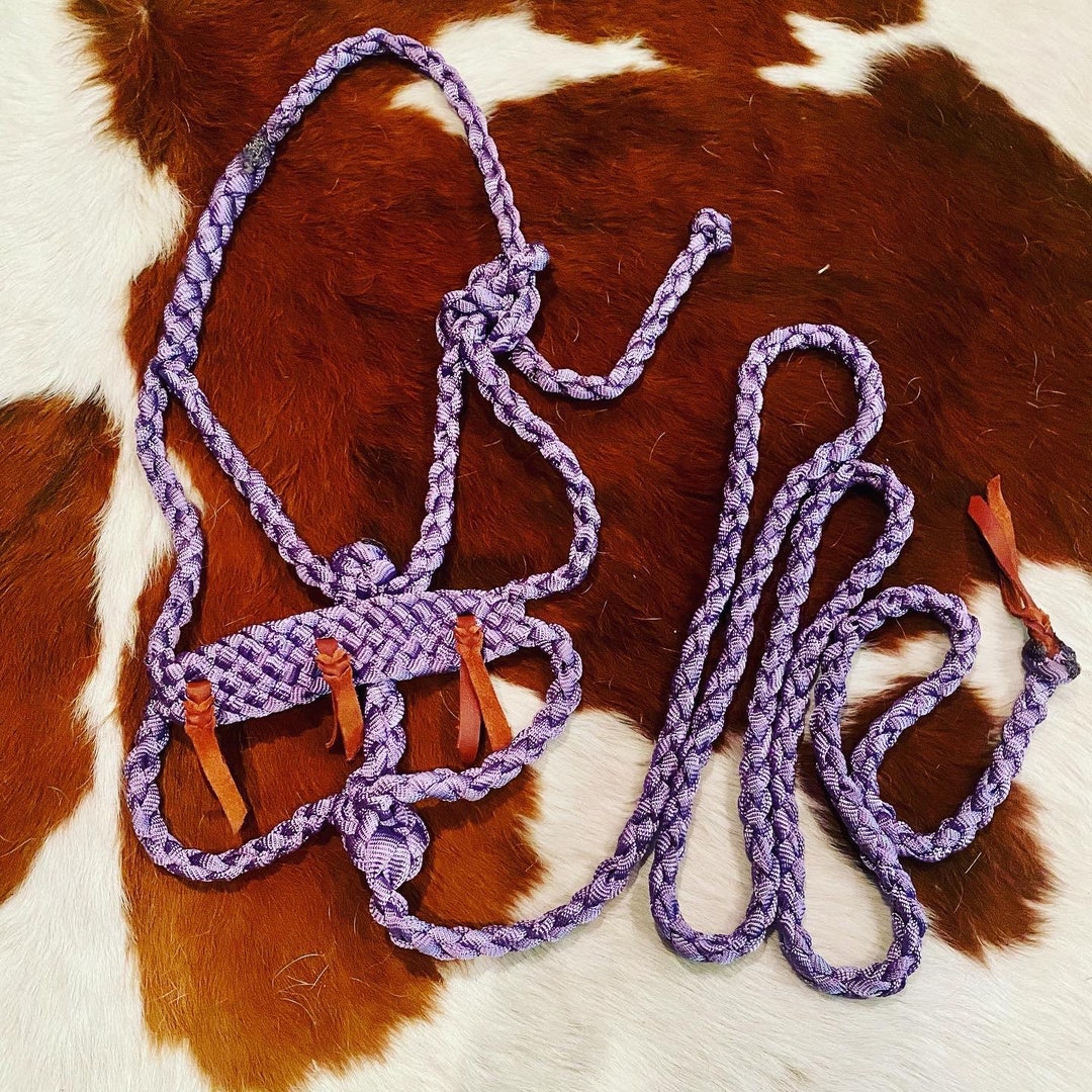 Purple Muletape Halter With Leather Accents - Etsy