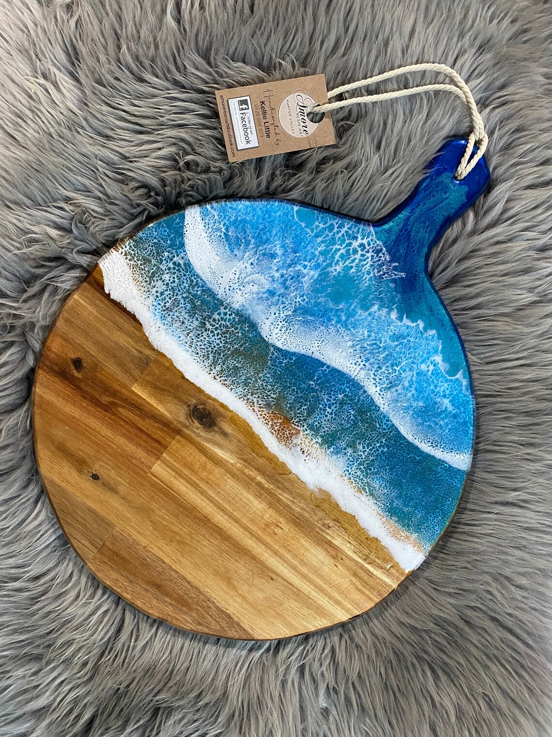 Round Ocean Resin Board Set - Etsy