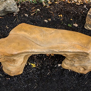 Concrete Rock Garden Bench - Etsy