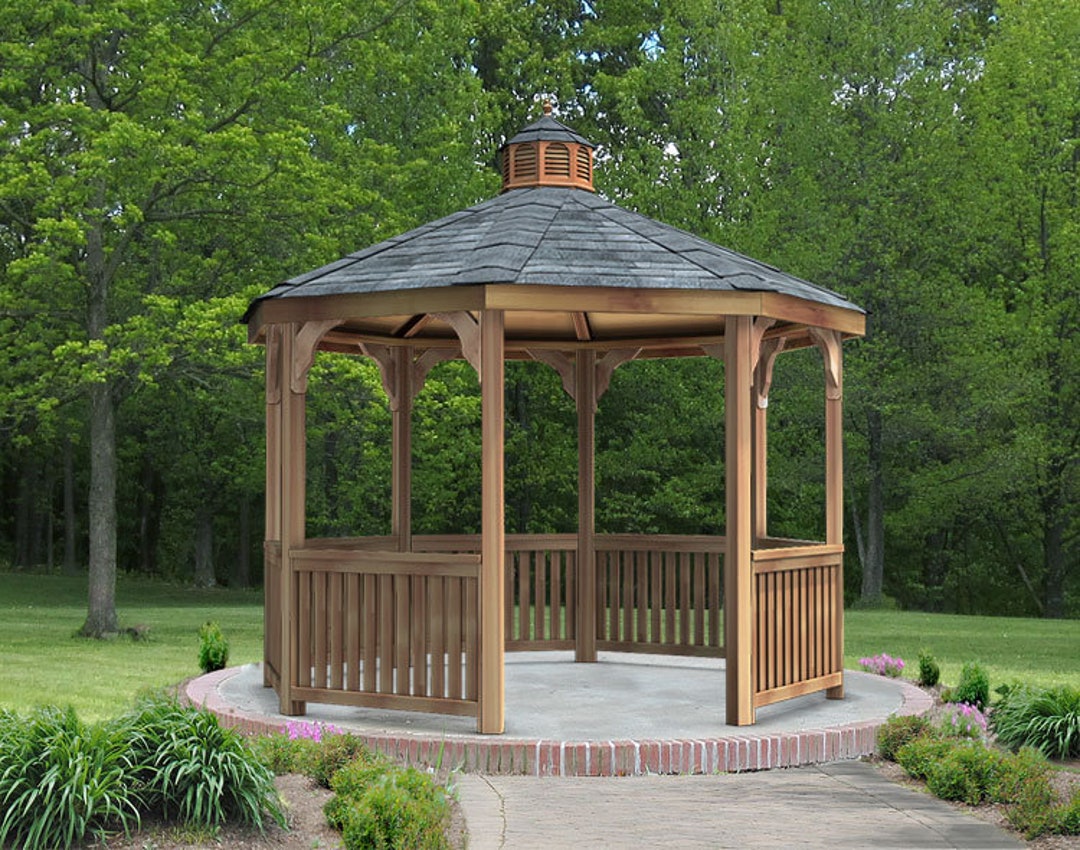 Red Cedar Garden Gazebo 8ft X 8ft: Outdoor Wood Structure - Etsy
