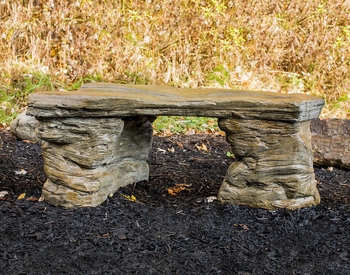 Concrete Rock Garden Bench - Etsy