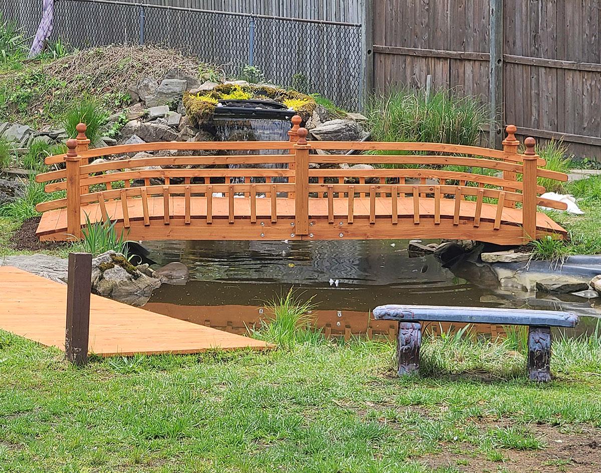 Red Cedar Garden Bridge: Outdoor Water Feature, Eden Design - Etsy