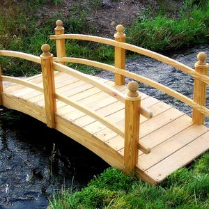 Treated Pine Keira Double Rail Garden Bridge | Wooden Garden Bridge ...