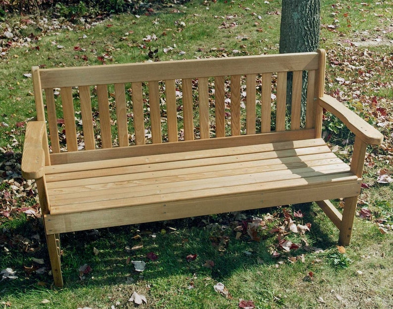 Handmade Red Cedar Garden Bench: English Style Patio Seating - Etsy