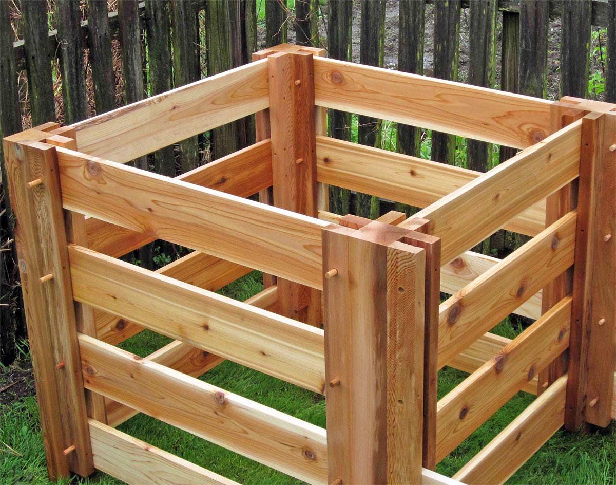 Red Cedar 3-compartment Compost Bin: Handmade Farmhouse Composting ...