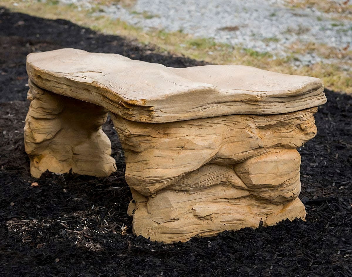 Concrete Rock Garden Bench - Etsy
