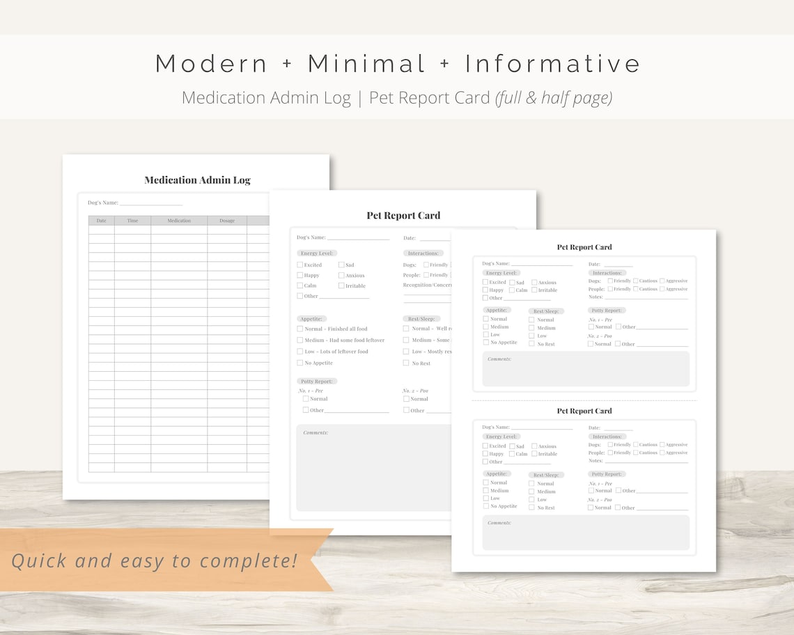 Dog Boarding Forms Printable PDF | Pet Boarding Bundle | Pet Care ...