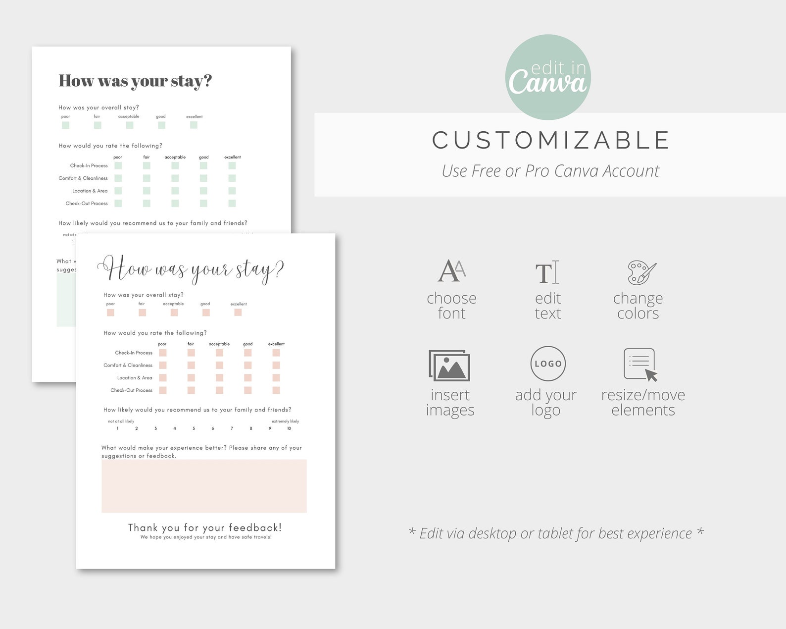 Guest Comment Feedback Form | Vacation Rental Feedback | Form for ...