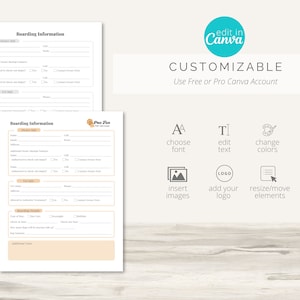 Dog Boarding Forms Printable PDF | Pet Boarding Bundle | Pet Care ...