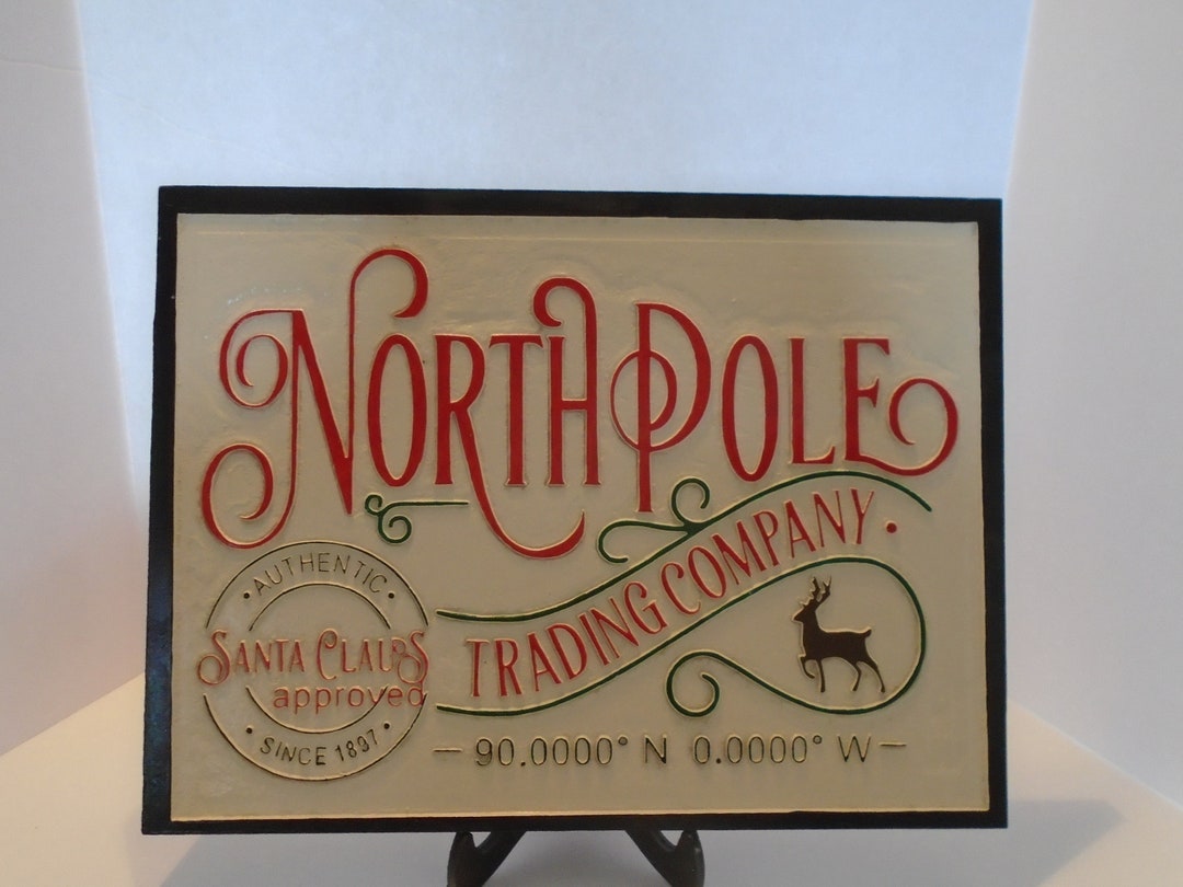 North Pole Trading Company Sign Custom Carved Hand Painted - Etsy