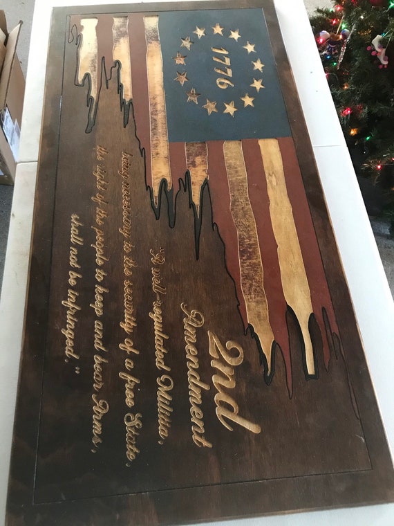 Custom Carved Hand Painted Flags | Etsy