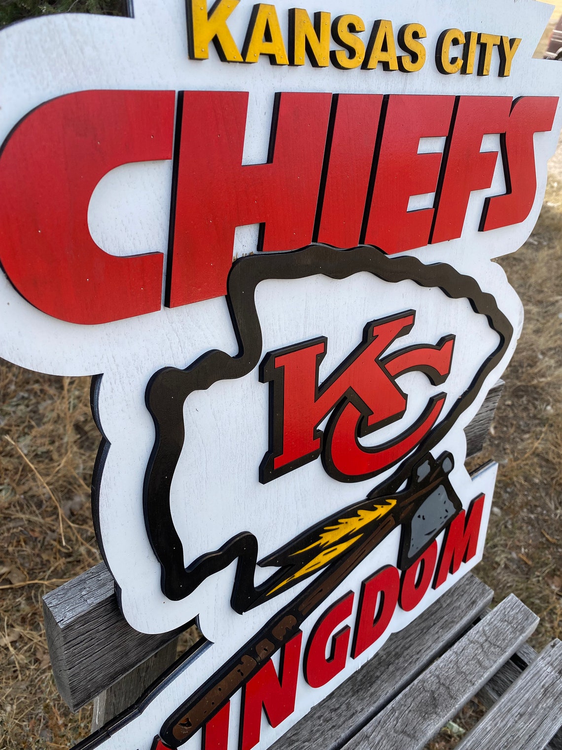 Chiefs Kingdom Tomahawk Sign - Etsy