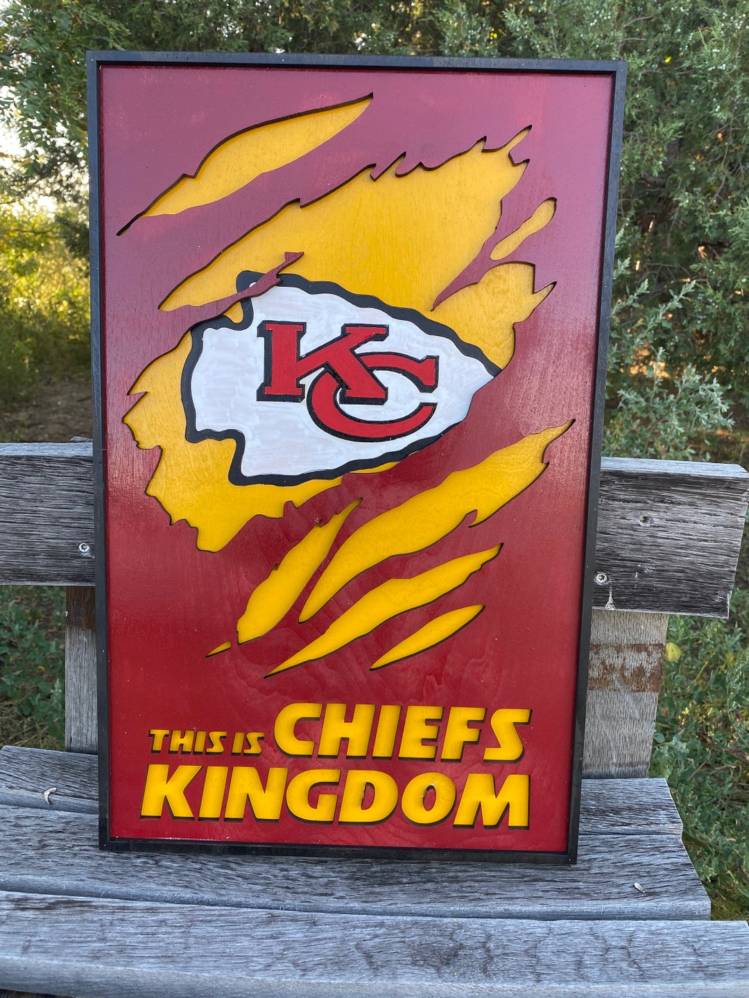 Chiefs Kingdom Ripped Sign - Etsy