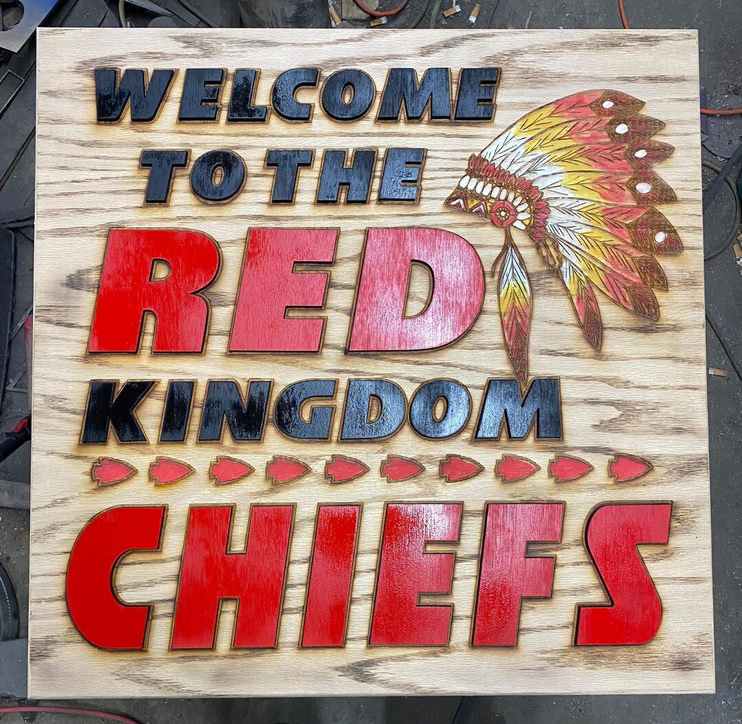 Chiefs Red Kingdom Oak Sign - Etsy