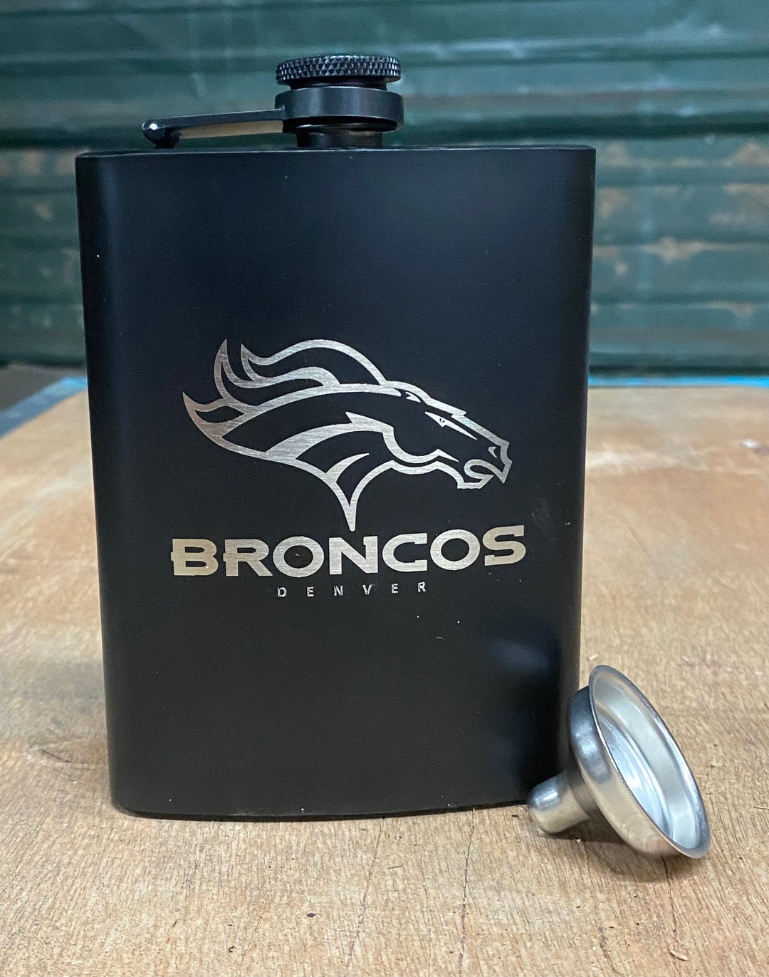 Denver Bronco Flask - Etsy