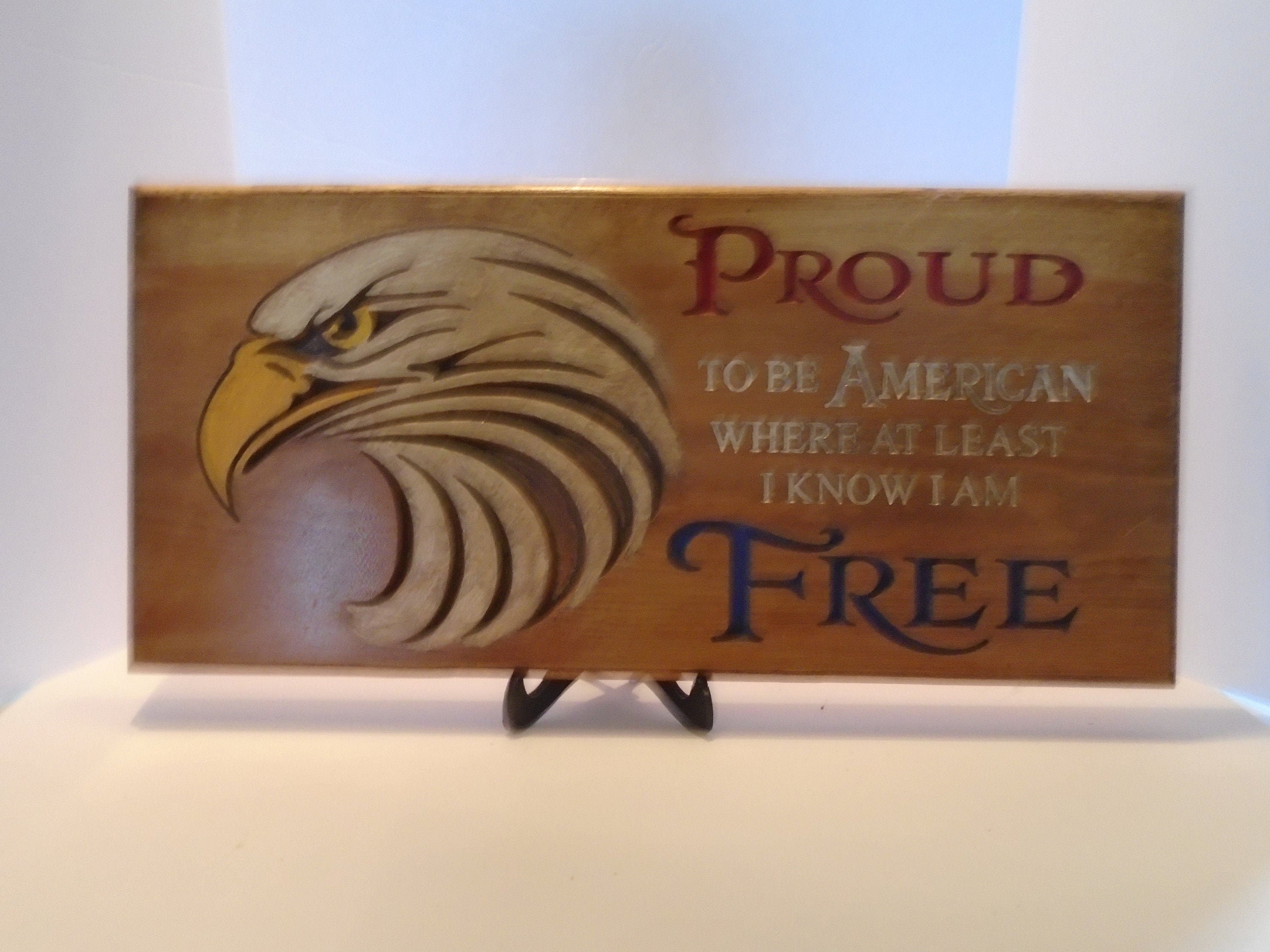 Proud and Free Custom Carved Hand Painted Sign - Etsy