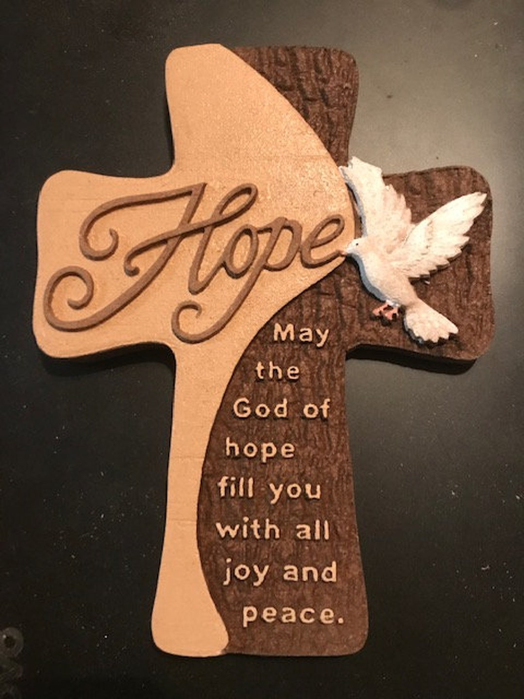 Custom Carved, Hand Painted Hope Cross - Etsy