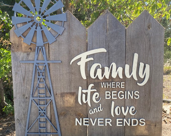 Home Fence Accessory/ Love Begins at Home Fence Accessory/ Family Fence ...