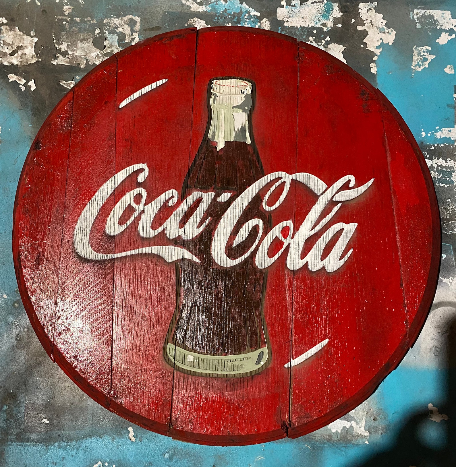 Coca-cola Barrel Lid Sign - Etsy