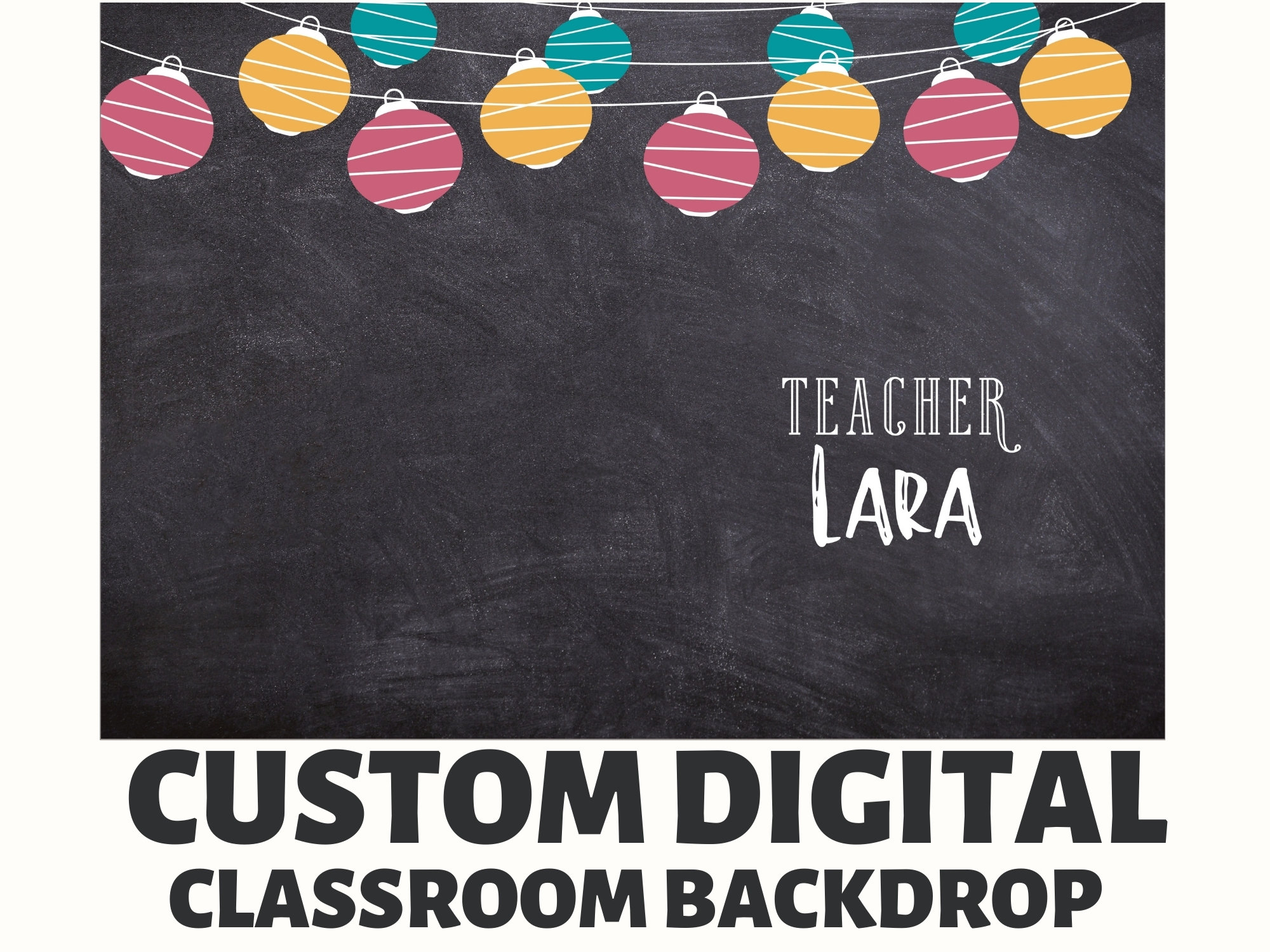 DIGITAL Custom Online Teaching Background Classroom | Etsy