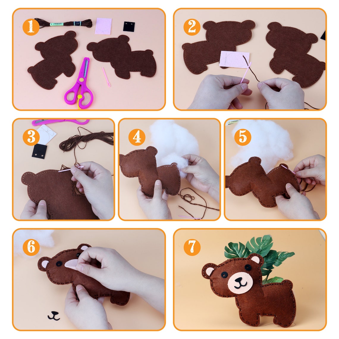 Sew Mini Animal Plushies Craft Kit for Kids Sew and Stuff 12 - Etsy