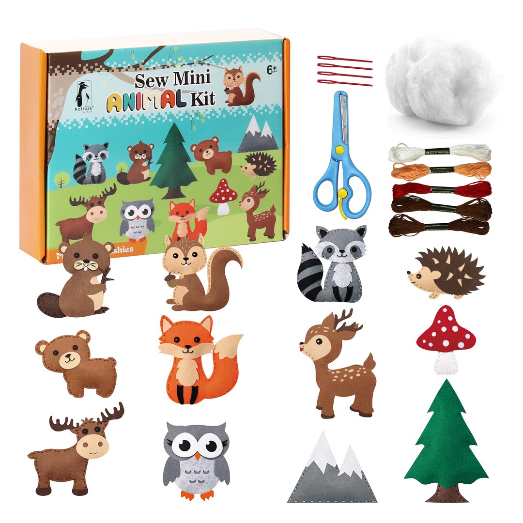 Sew Mini Animal Plushies Craft Kit for Kids Sew and Stuff 12 - Etsy