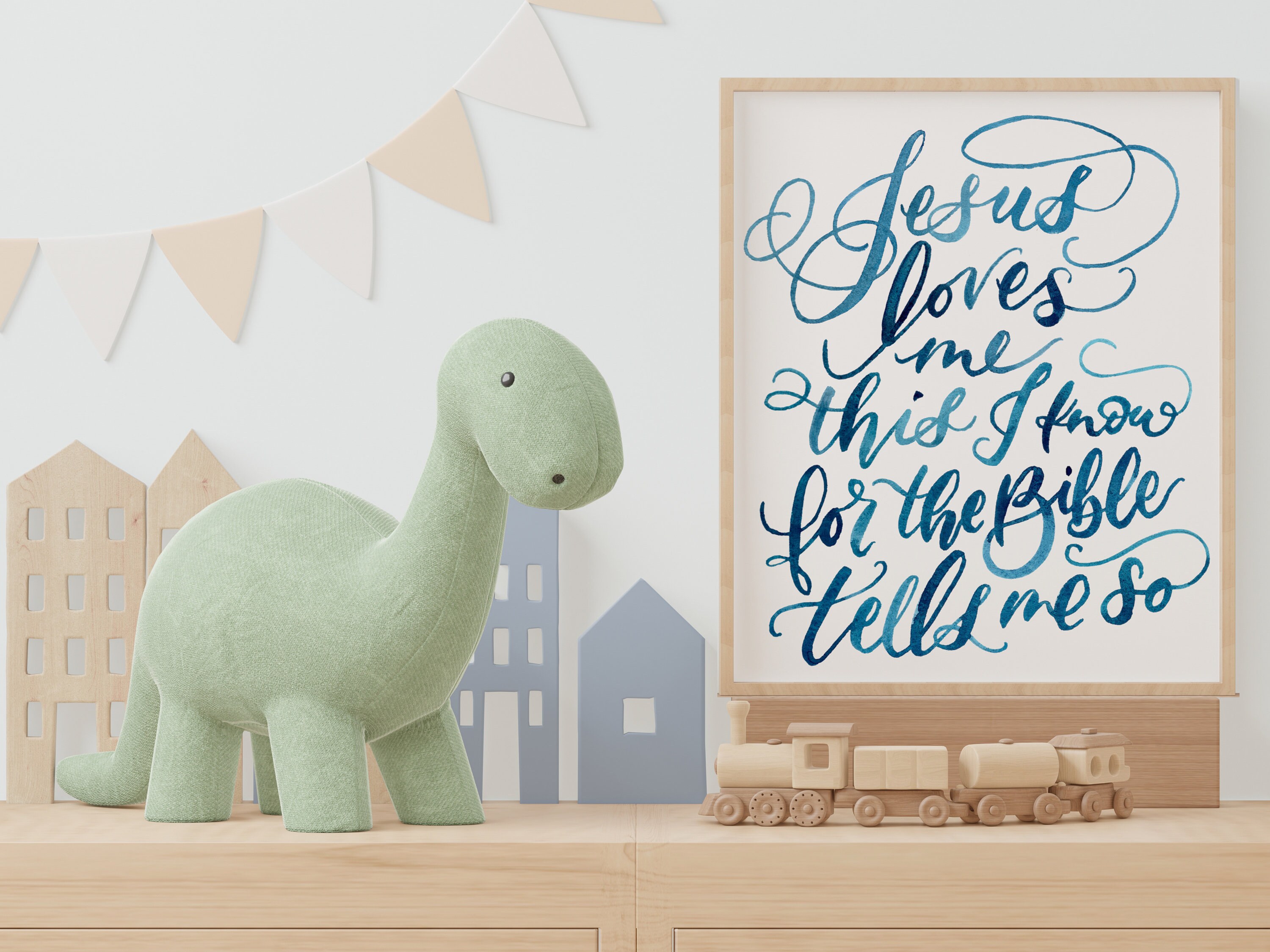 Jesus Loves Me This I Know for the Bible Tells Me so Wall Art Print, Christian Nursery Wall Art ...