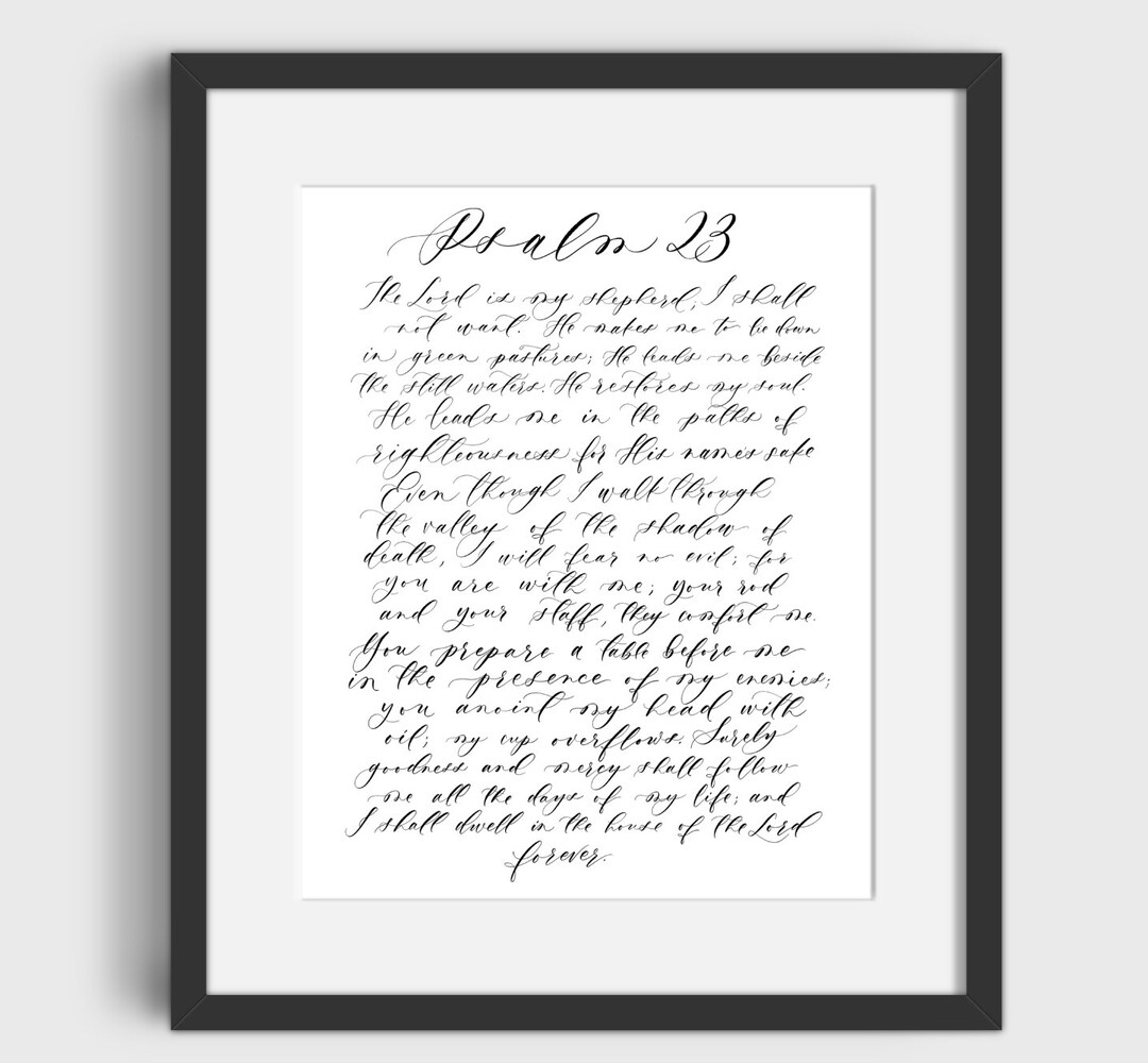 Psalm 23 Wall Art, Christian Gift, Psalms Scripture Sign, Wall Art ...