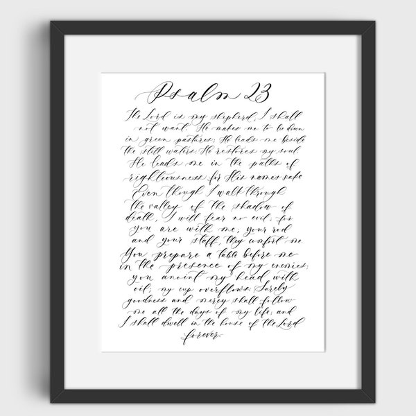 Psalm 23 Calligraphy - Etsy