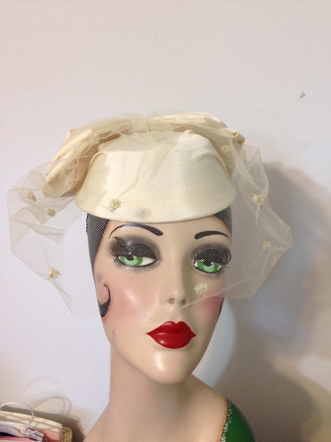 Vintage Lady's Cap Style Cream Colored Hat - Etsy