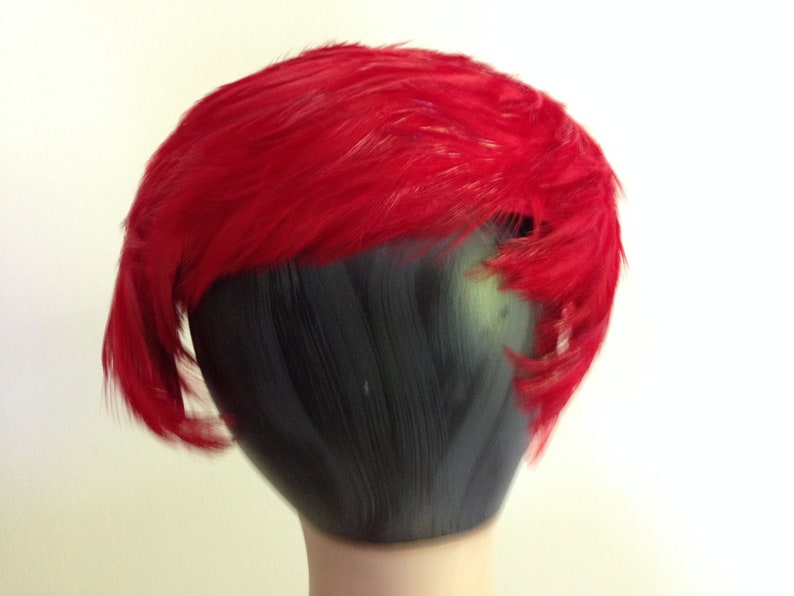 Lady's Red Feathered Head Band Style Hat. 1960's Era - Etsy