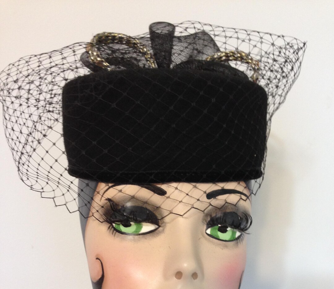 Vintage Lady's Eric Javits Black Felt Hat - Etsy