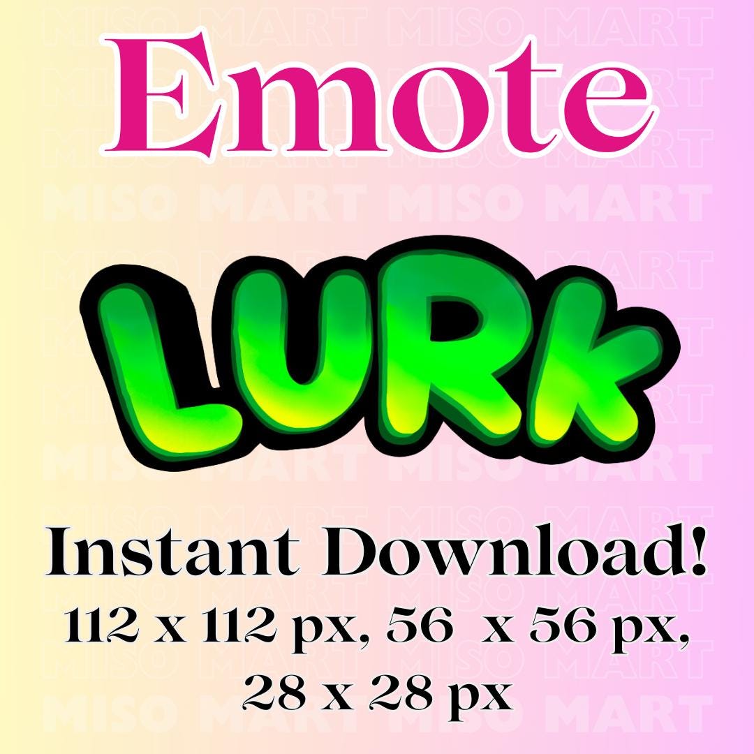 Green Lurk Emote for Twitch! - Etsy