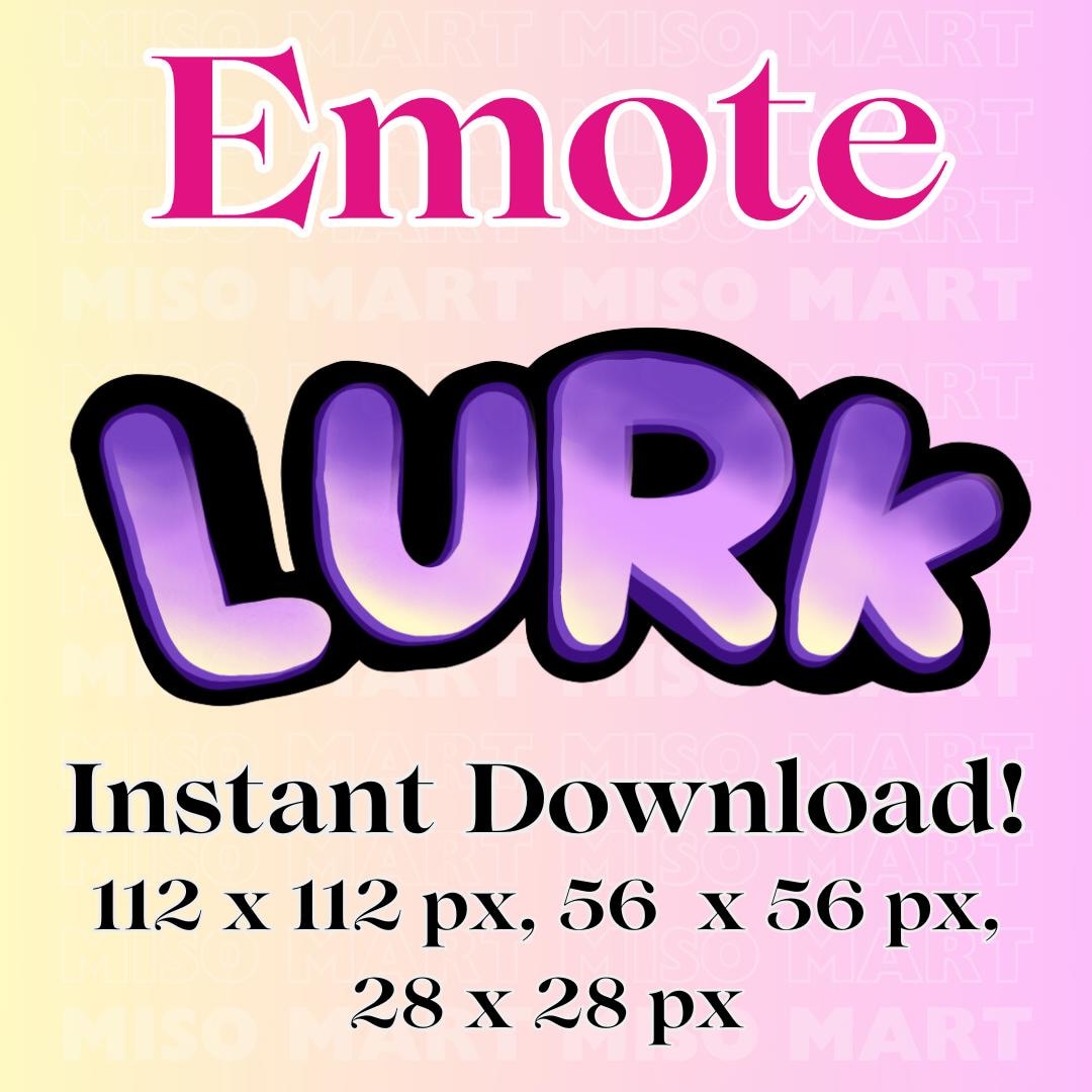 Purple Lurk Emote for Twitch! - Etsy