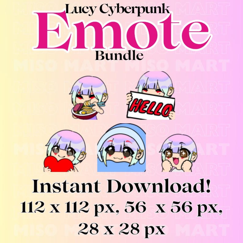 Lucy Cyberpunk Emote Bundle - Etsy