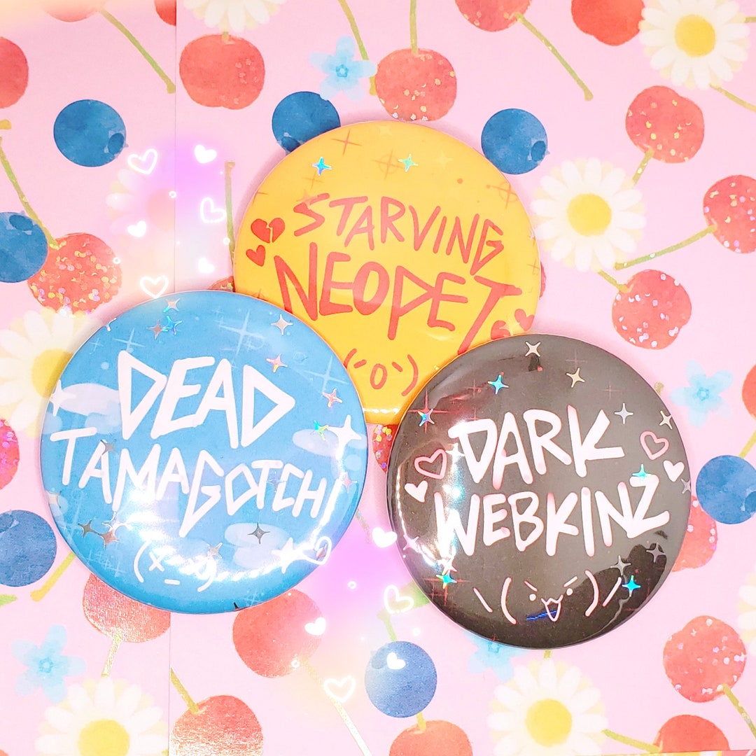 Virtual Pets Buttons | Dark Webkinz | Dead Tamagotchi | Starving Neo - Etsy