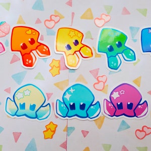 Squid & Octo Party Rainbow Stickers * Inkling and Octoling - Etsy