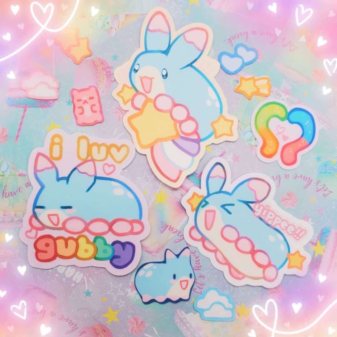 Gubby! Cute Sea Slug Gummy Grub Stickers - Etsy