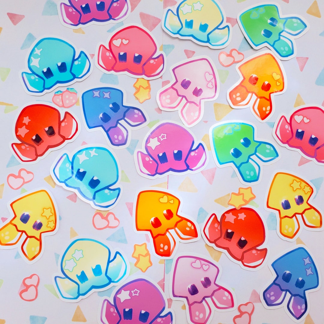 Squid & Octo Party Rainbow Stickers * Inkling and Octoling - Etsy