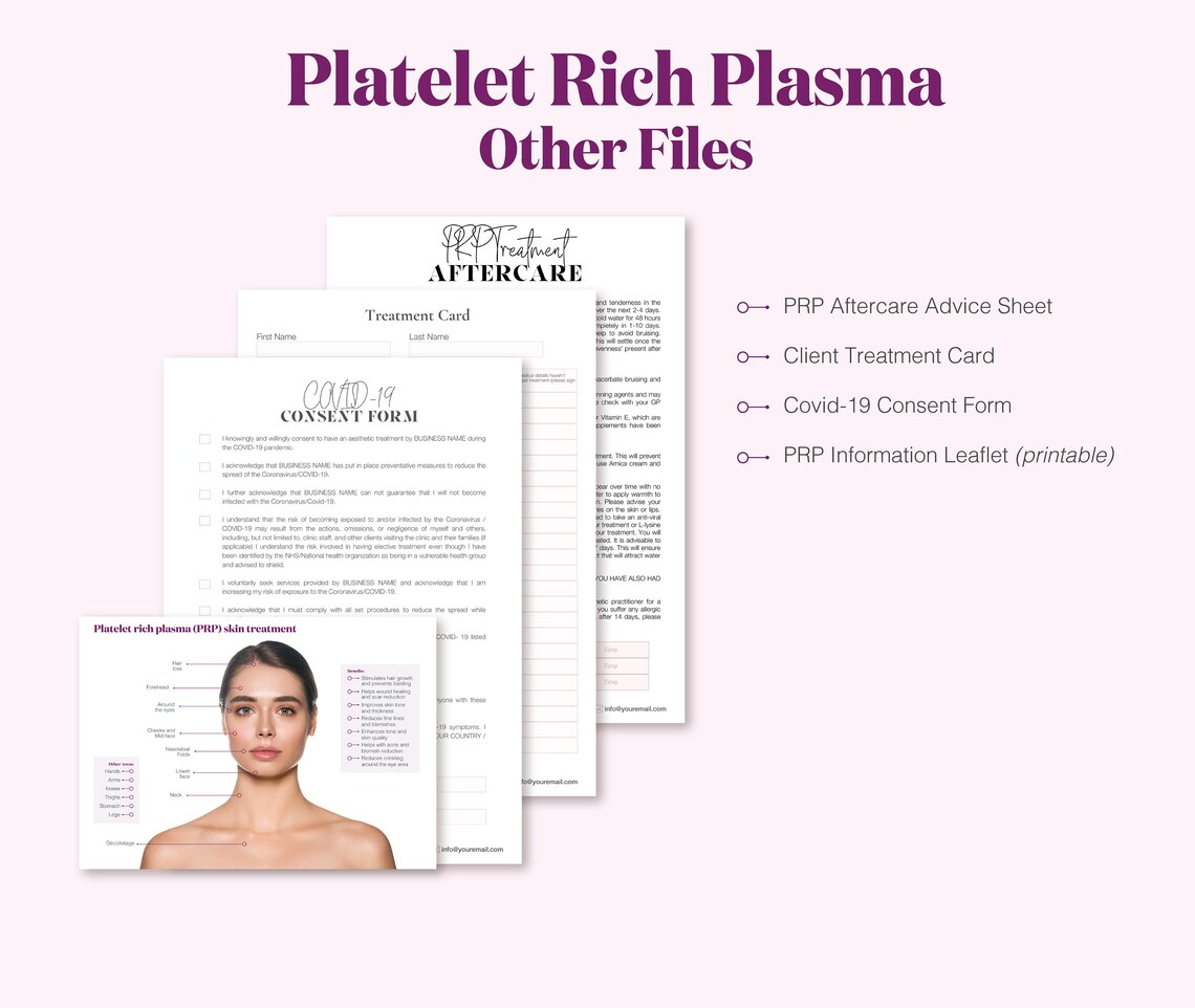 PRP Platelet Rich Plasma Treatment Bundle Fully Editable - Etsy UK